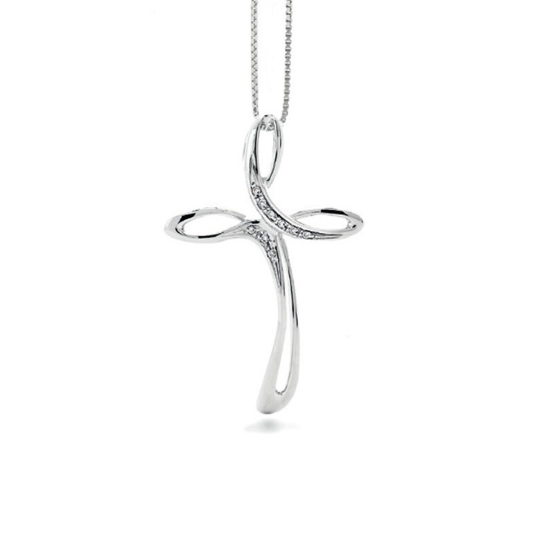 pendente a croce oro bianco
