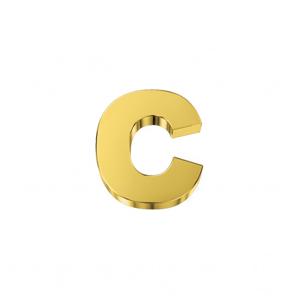 Lettera C Classica in oro giallo - DonnaOro